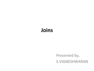 Joins in SQL | PPT