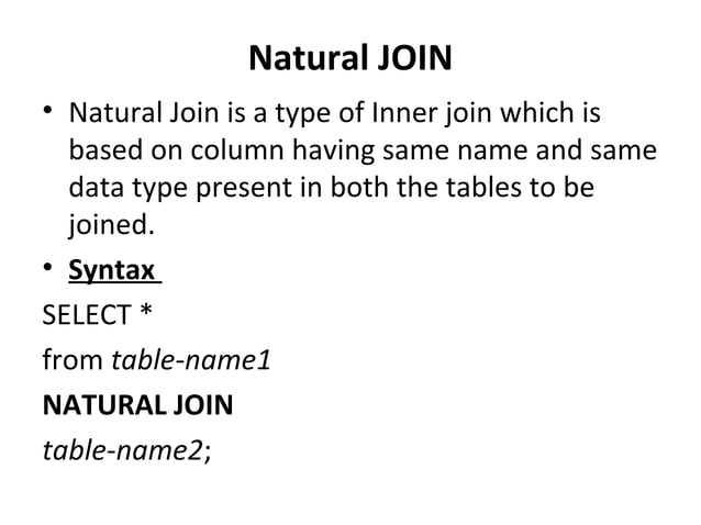 Joins In Sql Ppt Databases Computer Software And Applications