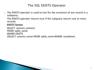 Joins in SQL | PPT