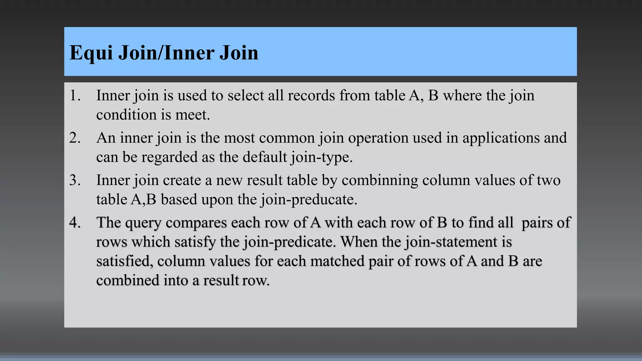 Presentation of Joins In Database | PPTX