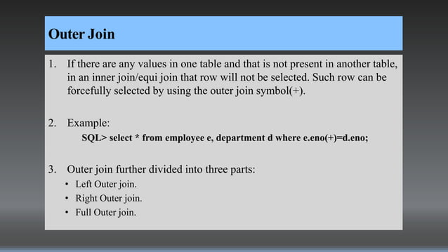 Presentation Of Joins In Database Pptx Databases Computer Software And Applications