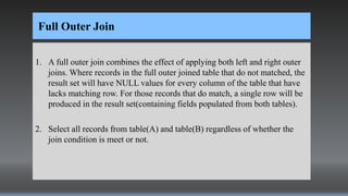 Presentation of Joins In Database | PPTX