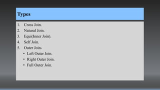 Presentation of Joins In Database | PPTX