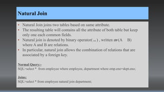 Presentation of Joins In Database | PPTX