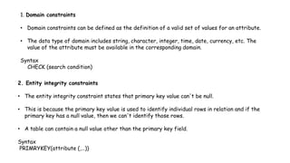 Joins & constraints | PPT