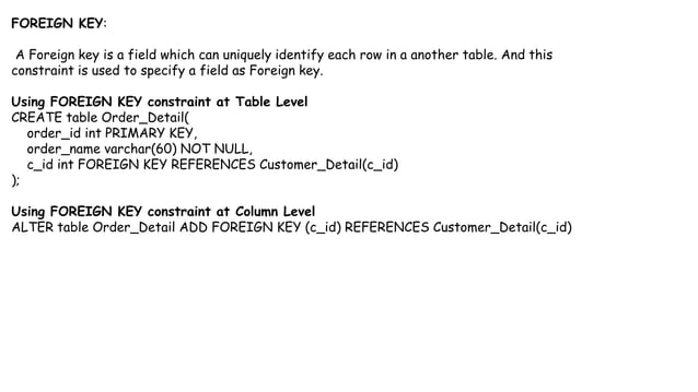 Joins & constraints | PPT