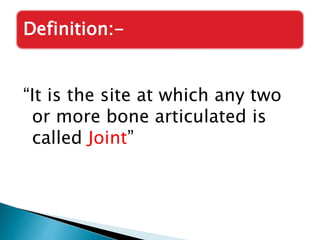 ppt on Joint | PPTX