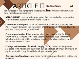 JOINT-POLE-AGREEMENT. Ppt. A slide show of joint pole report | PPTX