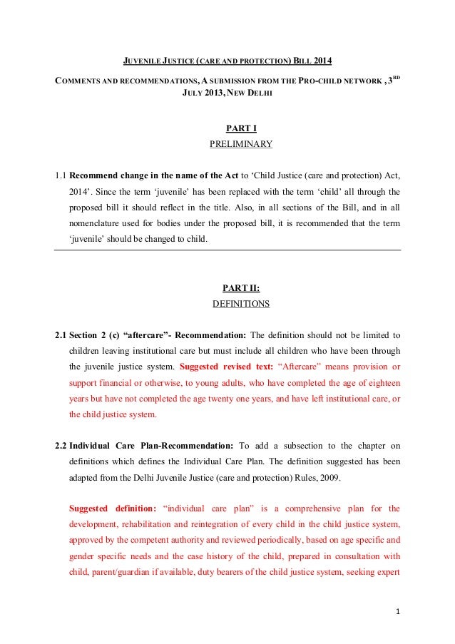 Joint Submission From Pro Child