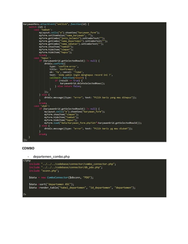 Belajar Pemrograman Berbasis Web PHP DHTMLX Part 7 - Join Tables CRUD | PDF