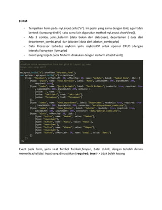 Belajar Pemrograman Berbasis Web PHP DHTMLX Part 7 - Join Tables CRUD | DOCX