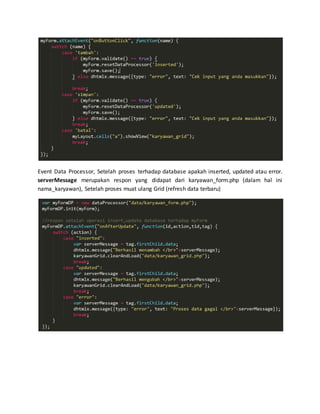 Belajar Pemrograman Berbasis Web PHP DHTMLX Part 7 - Join Tables CRUD | DOCX