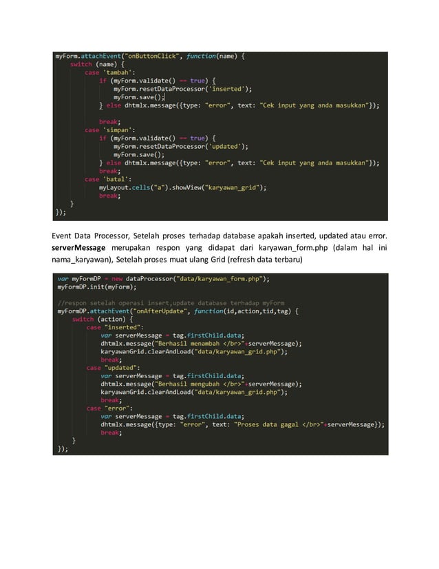 Belajar Pemrograman Berbasis Web PHP DHTMLX Part 7 - Join Tables CRUD | PDF