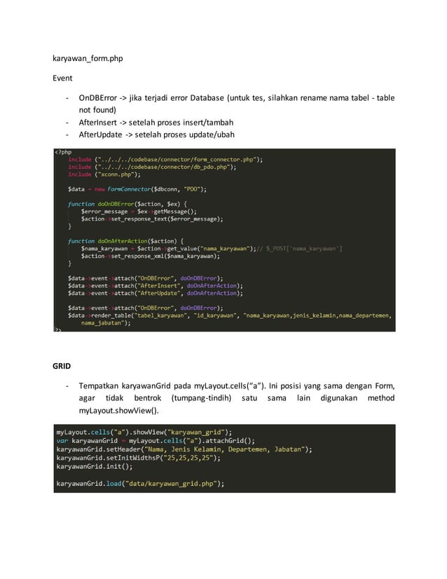 Belajar Pemrograman Berbasis Web PHP DHTMLX Part 7 - Join Tables CRUD | PDF