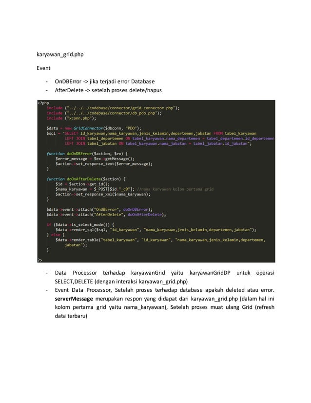 Belajar Pemrograman Berbasis Web PHP DHTMLX Part 7 - Join Tables CRUD | PDF