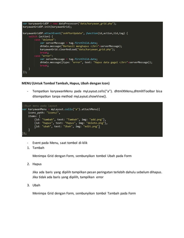 Belajar Pemrograman Berbasis Web PHP DHTMLX Part 7 - Join Tables CRUD | PDF