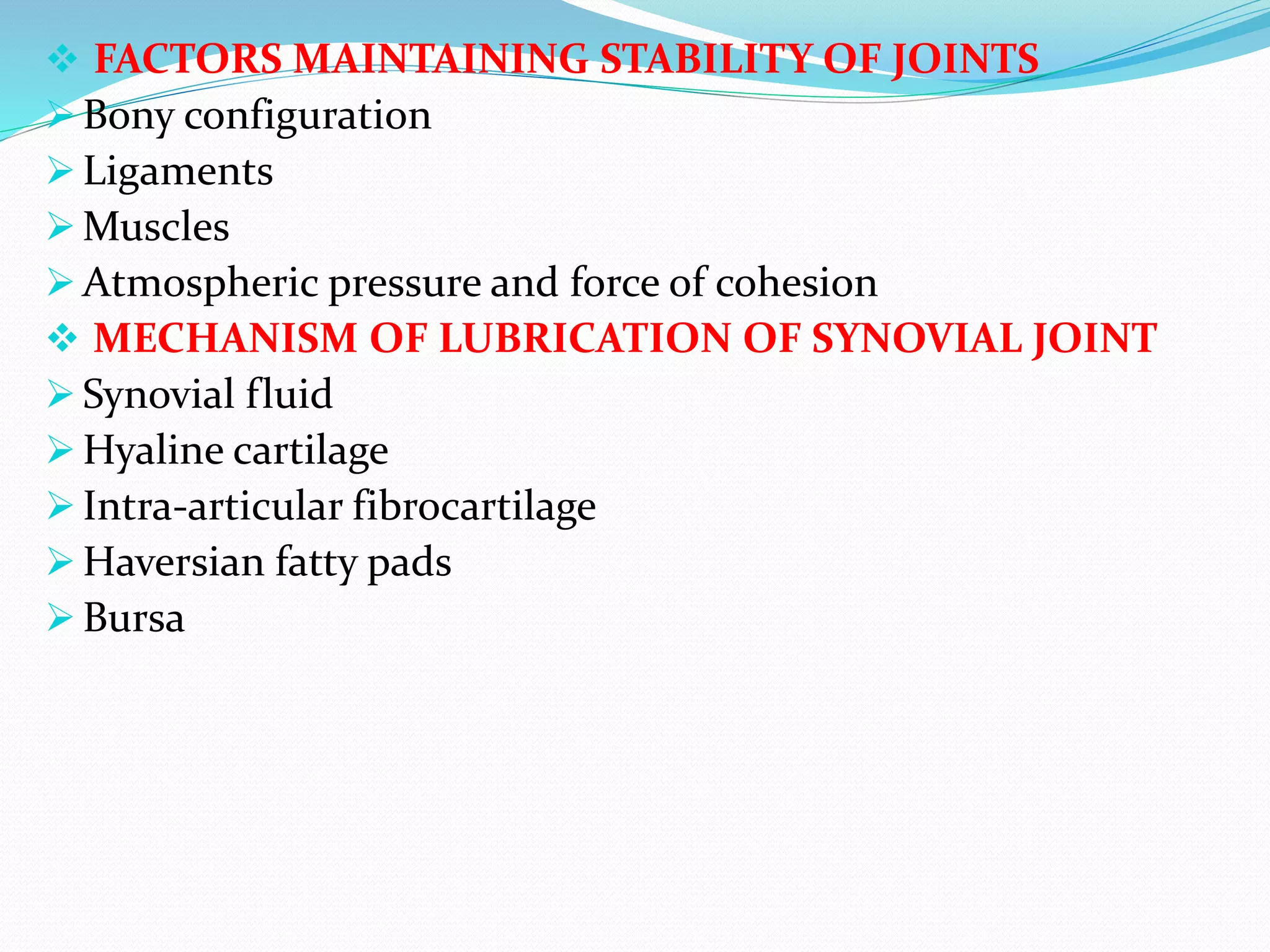 Joints anatomy and physiology | PPTX | Death, Injury, or Military ...
