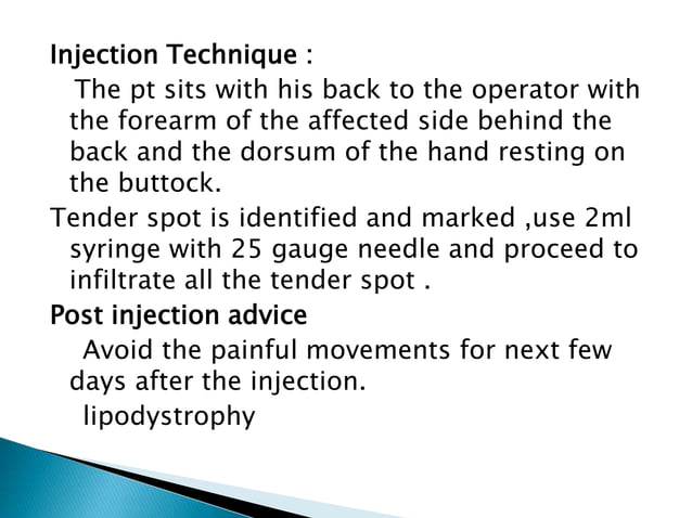 Joint and soft tissue injections | PPTX