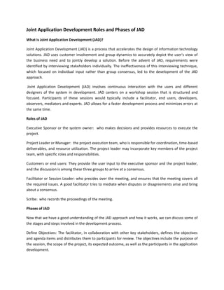 Joint applicaton development | PDF