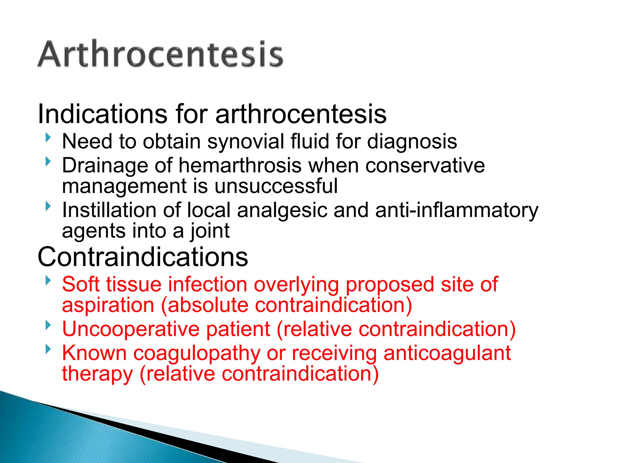 Joint Aspiration and Injection Techniques Powerpoint | PPTX
