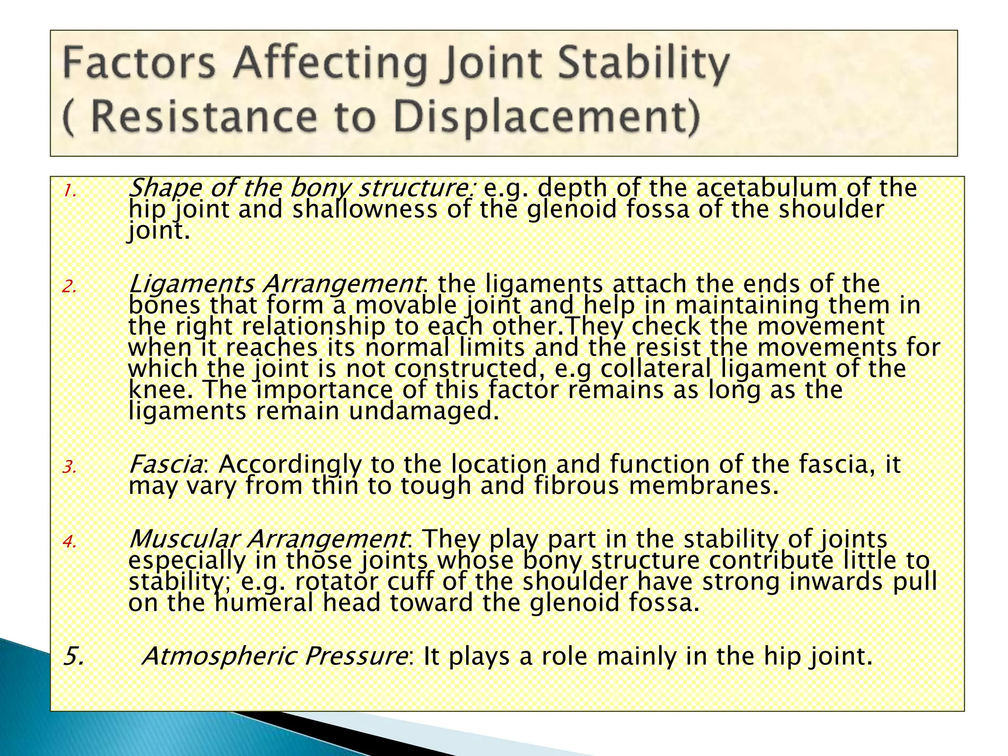 Mechanism of joint biomechanics for B.P.Th. students | PPT