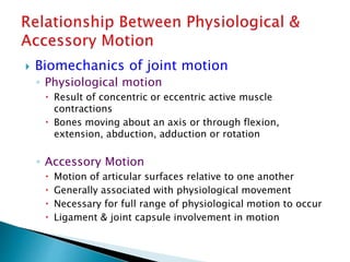Mechanism of joint biomechanics for B.P.Th. students | PPT