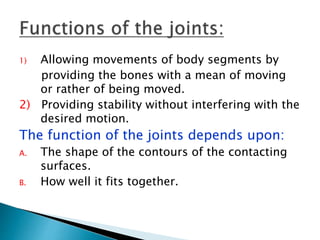 Mechanism of joint biomechanics for B.P.Th. students | PPT