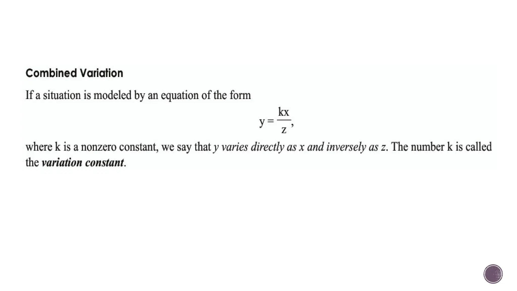 POWERPOINT IN JOINT & COMBINED VARIATIONS pptx | PPTX