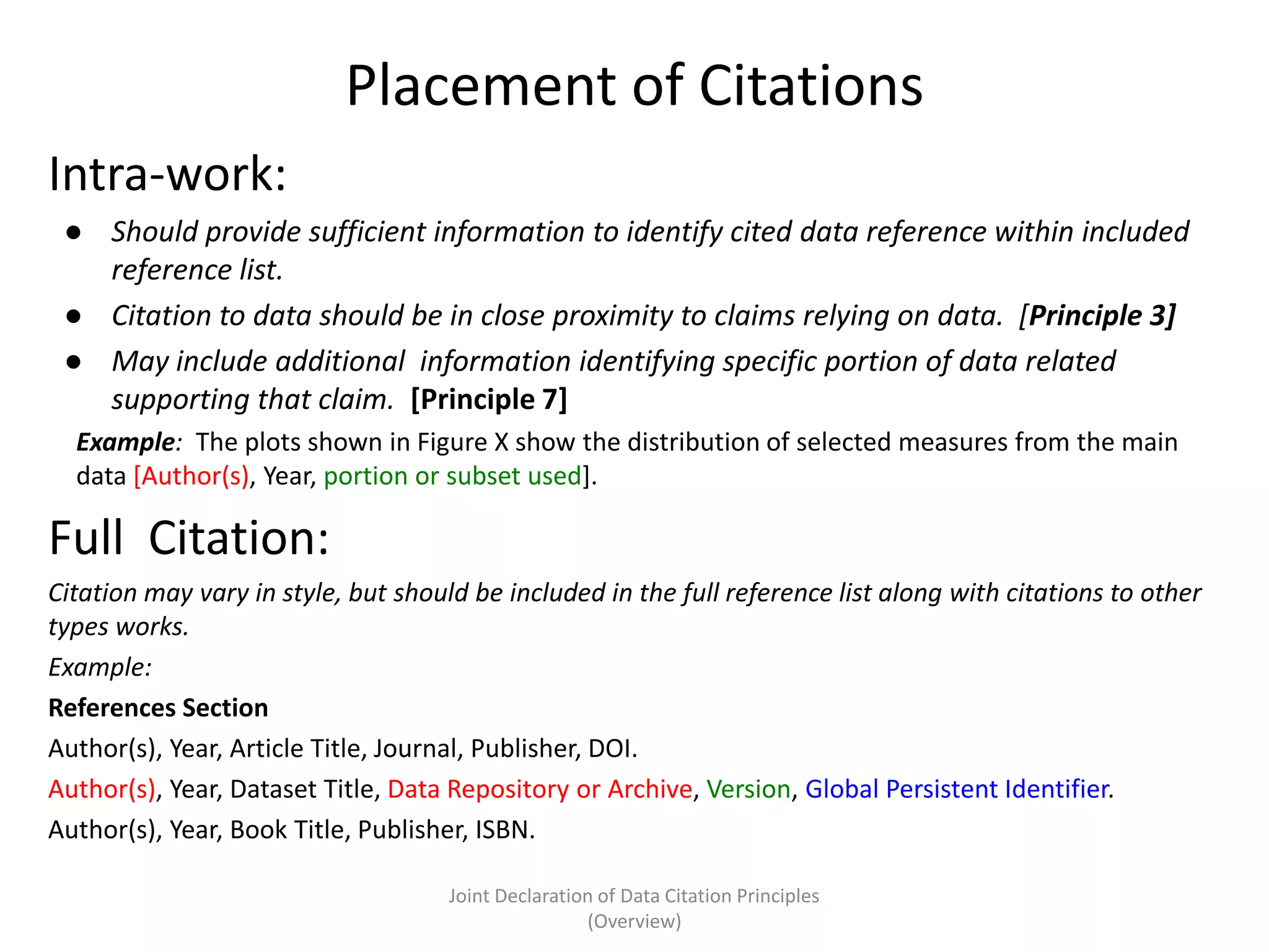 Joint data citation principles slide set v2 | PPT