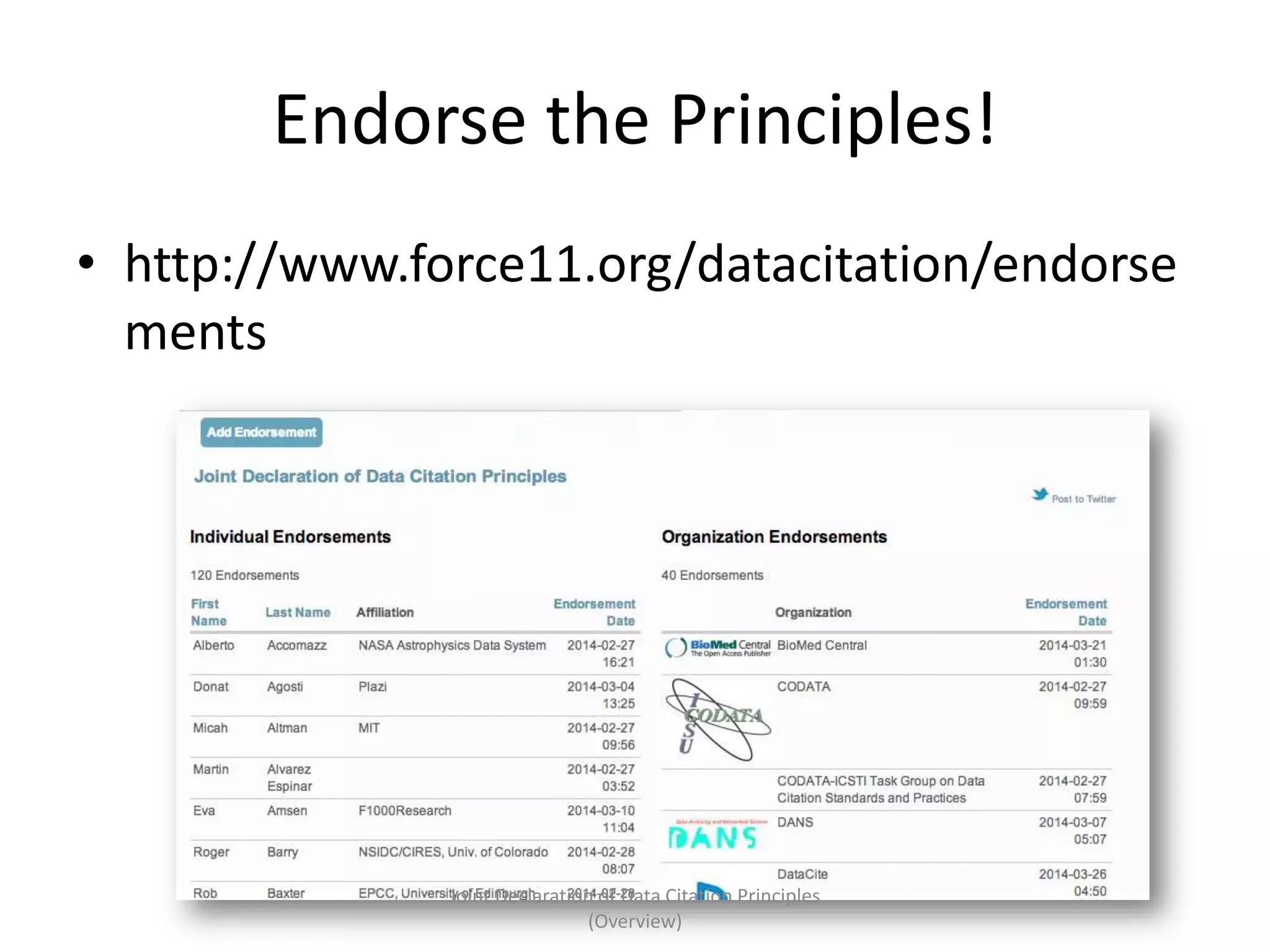 Joint data citation principles slide set v2 | PPT