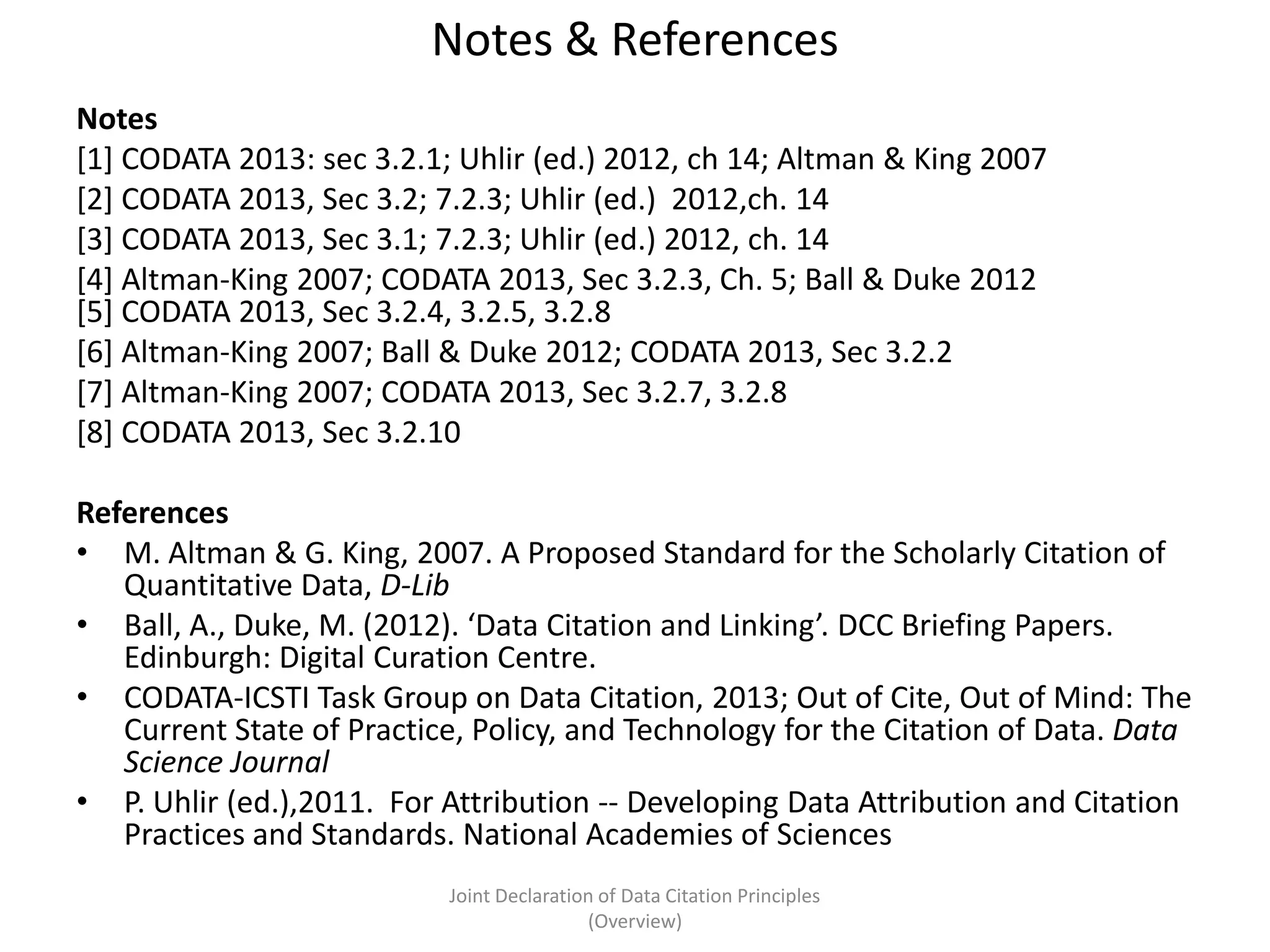Joint data citation principles slide set v2 | PPTX