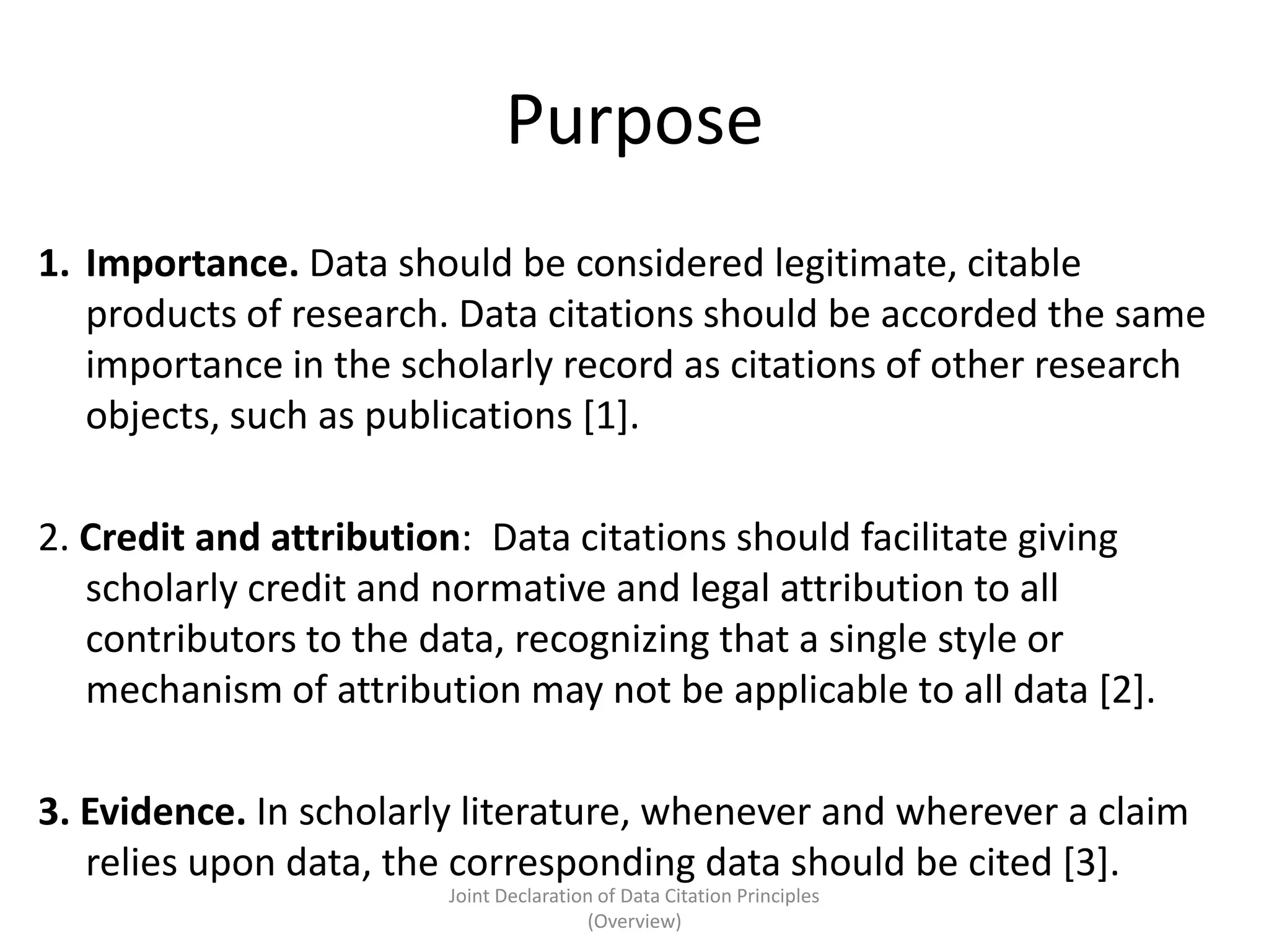 Joint data citation principles slide set v2 | PPTX