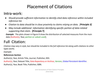 Joint data citation principles slide set v2 | PPTX