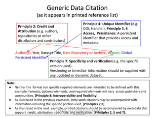 Joint data citation principles slide set v2 | PPTX