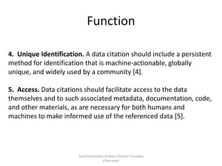 Joint data citation principles slide set v2 | PPTX