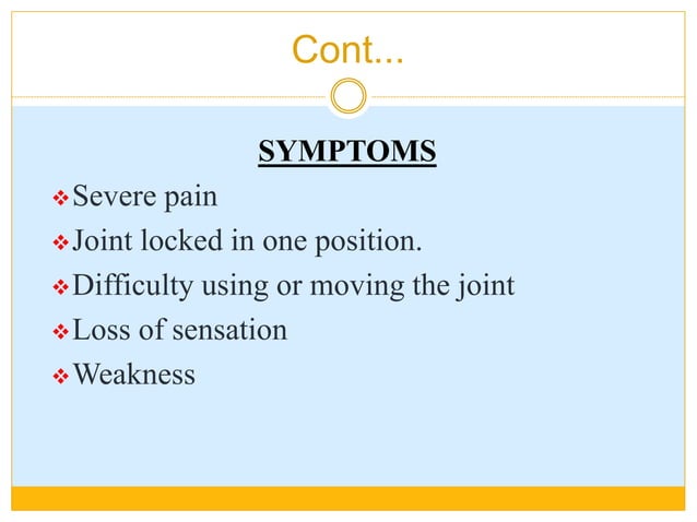 Joint dislocation | PPTX | First Aid | Injuries