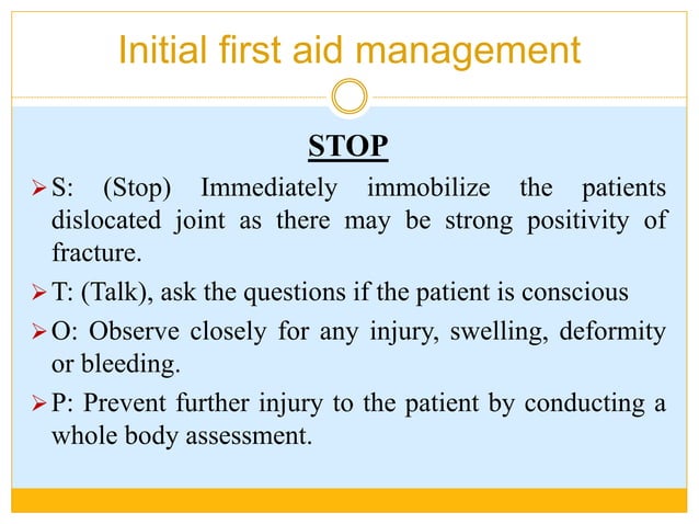 Joint dislocation | PPTX | First Aid | Injuries