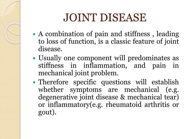 Joint Disorders | PPTX