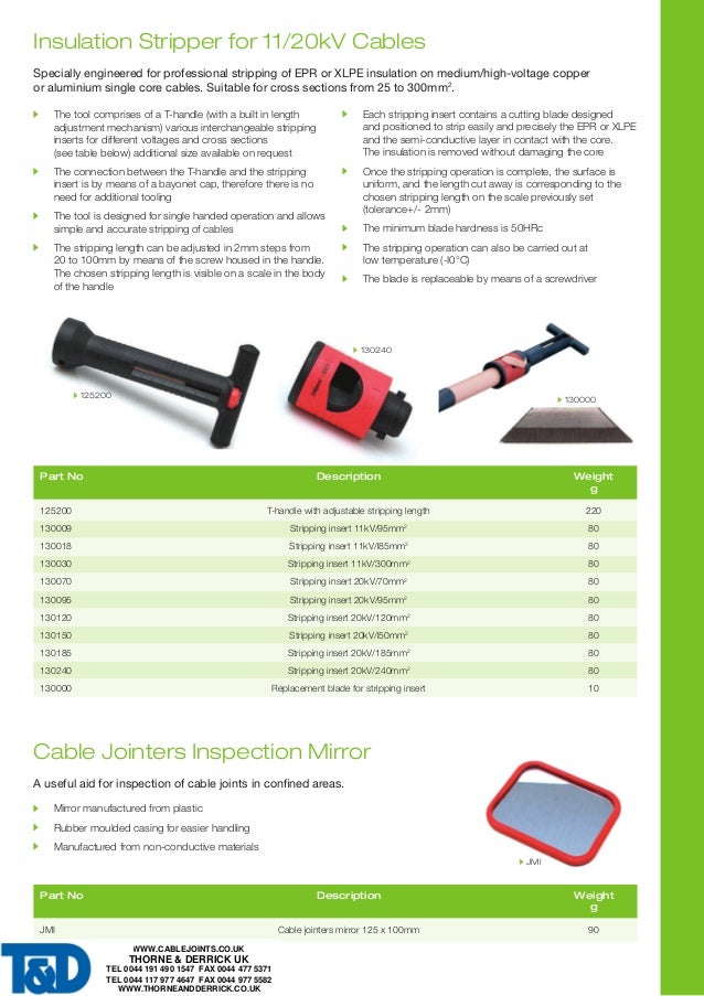 XLPE Insulation Stripping Tools for 11kV Triplex Cables - 95sqmm