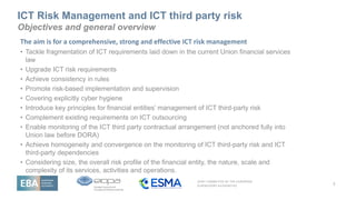 ICT Risk Management and ICT third party risk Objectives | PPT