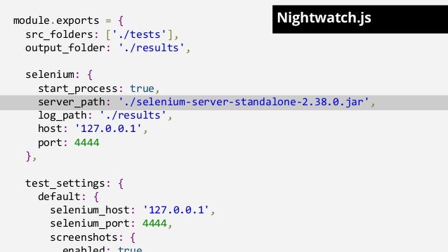 Join the darkside: Selenium testing with Nightwatch.js