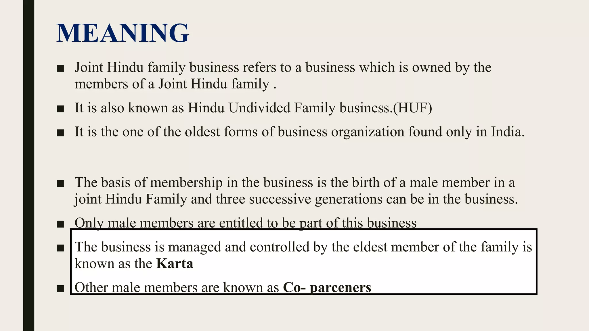 Joint hindu family business | PPTX Joint hindu family business | PPTX