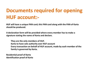 Joint hindu family business account | PPT