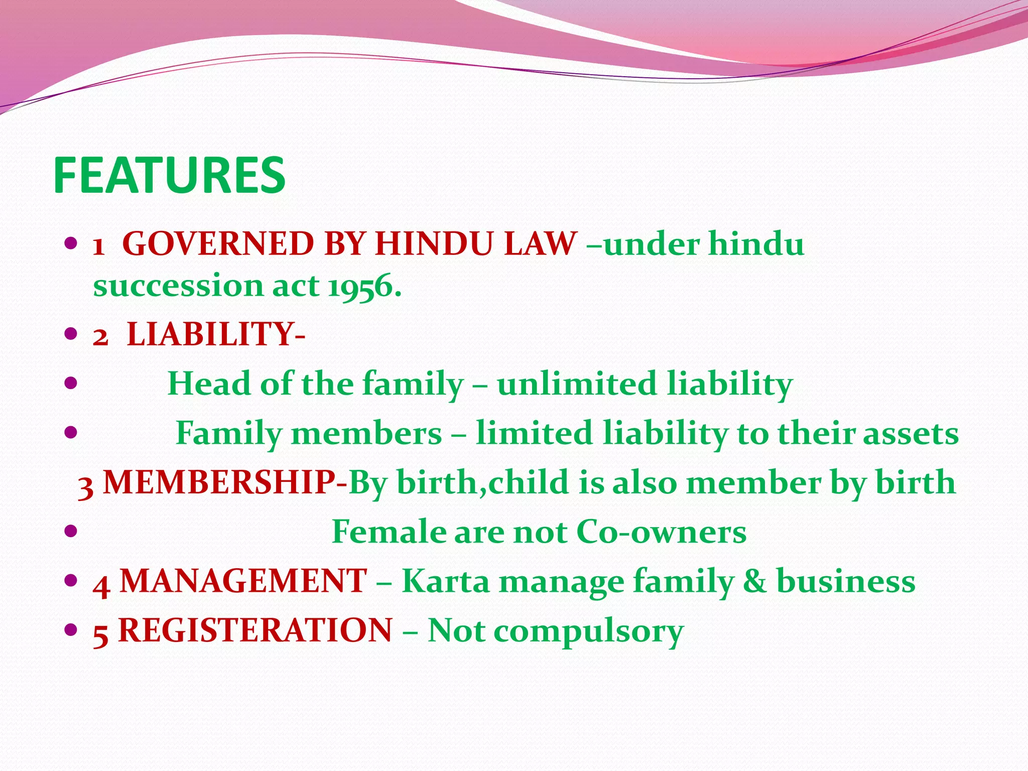 Joint hindu family @ cooperative ppt2 | PPT
