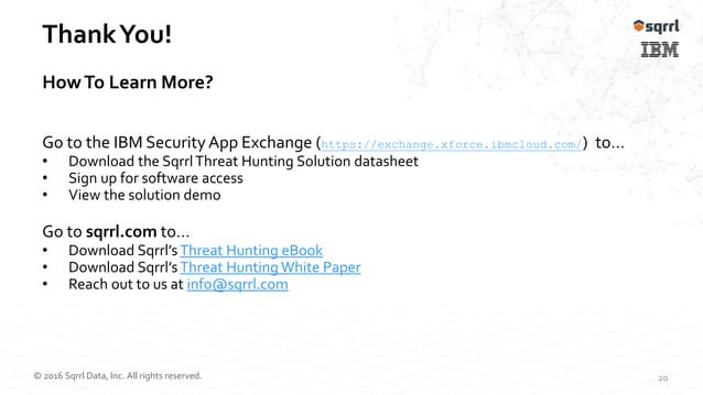 Sqrrl and IBM: Threat Hunting for QRadar Users | PPTX