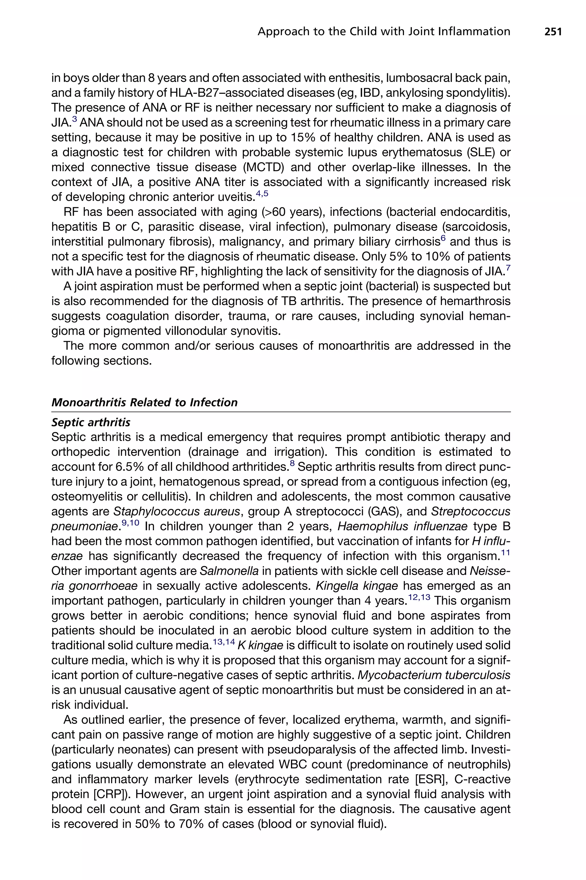 Approach to Arthritis in Children | PDF