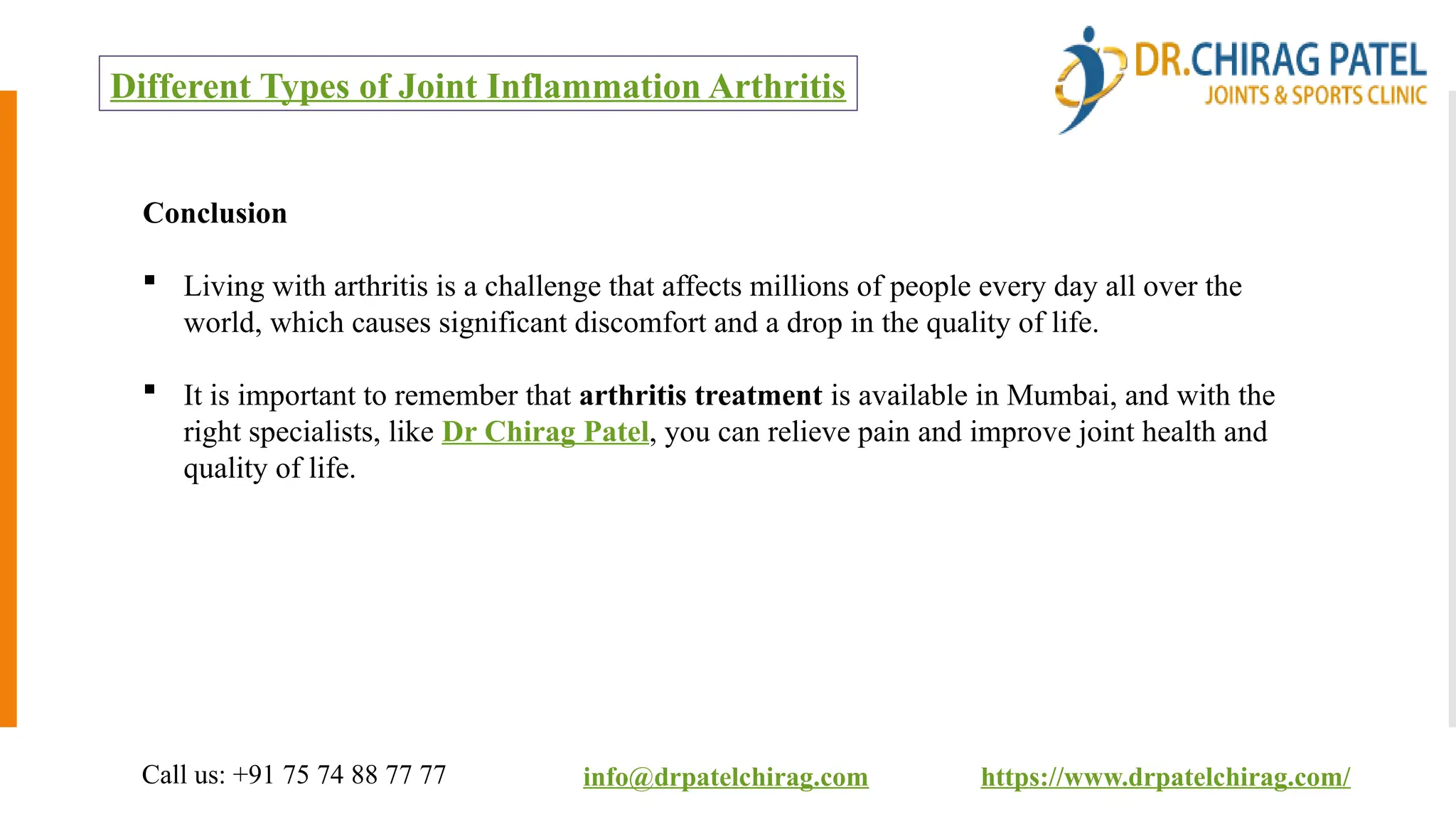 Joint Inflammation Arthritis Types and Treatment.pptx
