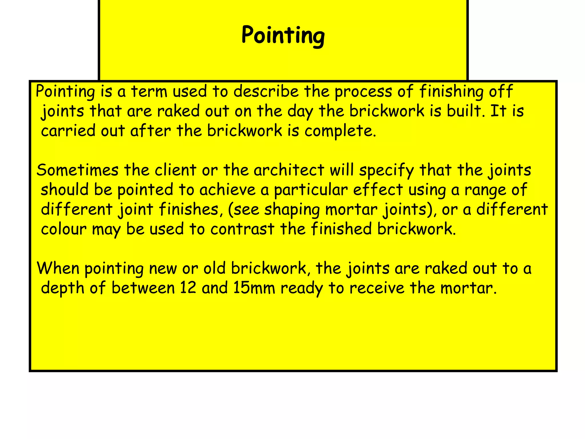 Jointing & Pointing Brick & Blockwork | PPT