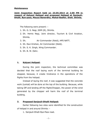 Joint inspection | DOC | Air Travel | Travel Type