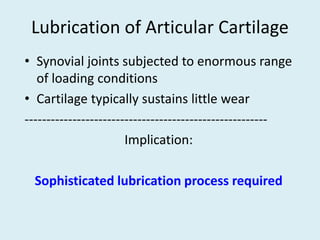 Joint lubrication by dr debasis mukherjee | PPTX